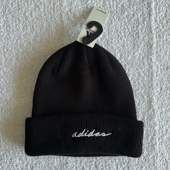 adidas | Accessories | Adidas Womens Script Fold Beanie Hat | Poshmark